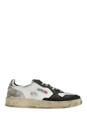 AUTRY Medalist Leather Low Sneakers - White/black/silver