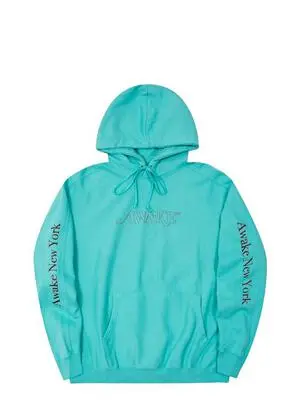 AWAKE Classic Outline Logo Embroidered Hoodie - Teal