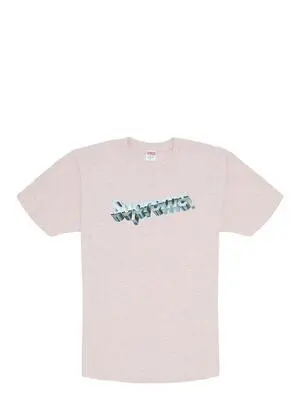 Supreme Chrome Logo Tee Shirt Heather Pink