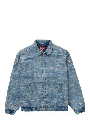 Supreme Checks Embroidered Denim Jacket - Blue