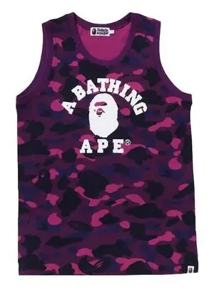A BATHING APE Camo College Tank Top - Purple