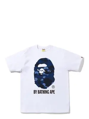 A BATHING APE Camo By Bathing Ape Tee Shirt (fw22) White Navy Blue