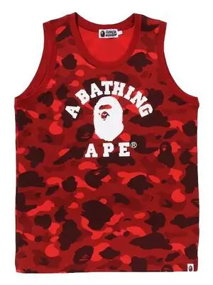 A BATHING APE Camo College Tank Top - Red