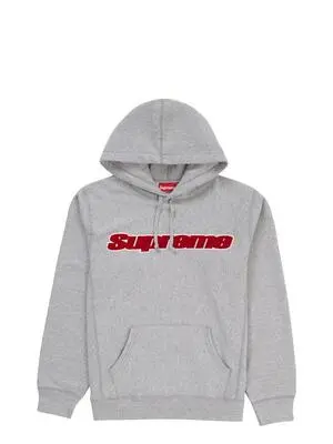 Supreme Chenille Hooded Sweatshirt - Heather Grey
