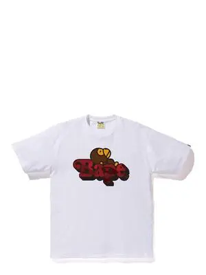 A BATHING APE Camo Milo On Tee Shirt - White/red
