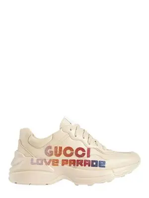 Gucci Rhyton Glitter Logo Chunky Sneakers - Off/white
