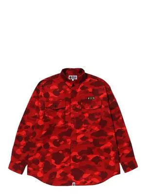 A BATHING APE Camo Cpo Shirt - Red
