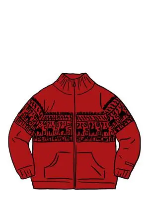 Supreme Chullo Windstopper Zip Up Sweater Red