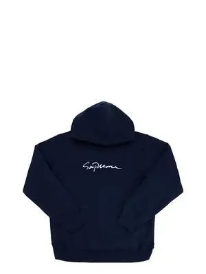 Supreme Classic Script Hooded Sweatshirt - Navy Blue