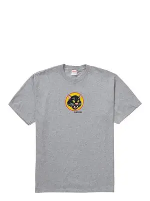 Supreme Black Cat Tee Shirt - Heather Grey