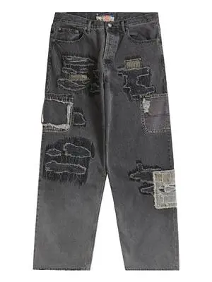 Supreme Mended Loose Fit Jean - Washed Black