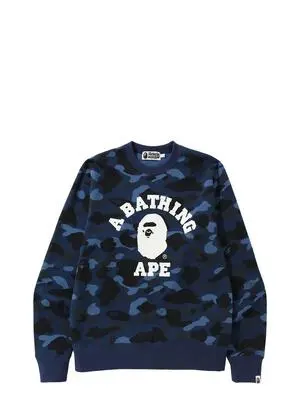 A BATHING APE Camo College Crewneck Sweatshirt - Blue