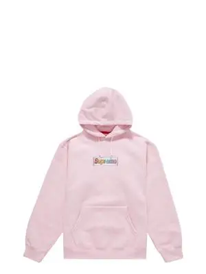 Supreme Bling Box Logo Hooded Sweatshirt Light Pink