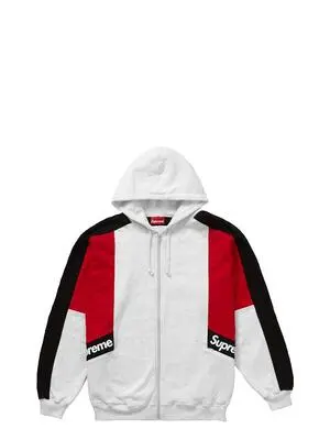 Supreme Blocked Zip Up Hooded Sweatshirt Ash Grey