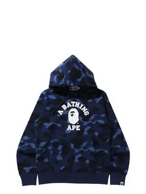 A BATHING APE Camo College Pullover Hoodie - Blue