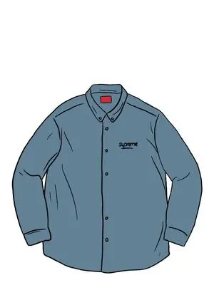 Supreme Classic Logo Denim Shirt - Light Blue