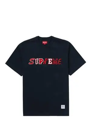 Supreme Collage Logo Short Sleeve Top - Navy Blue