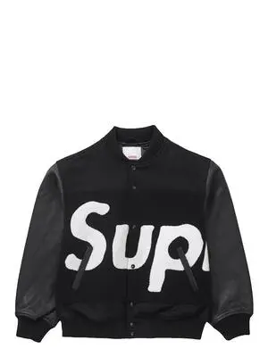 Supreme Big Logo Chenille Varsity Jacket - Black