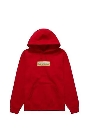 Supreme Bling Box Logo Hooded Sweatshirt - Red