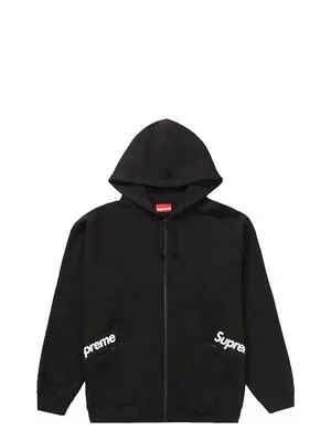 Supreme Blocked Zip Up Hooded Sweatshirt - Black