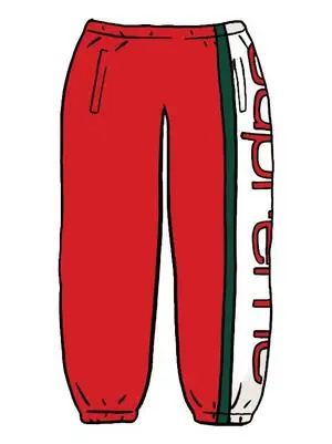 Supreme Big Logo Paneled Sweatpant - Red