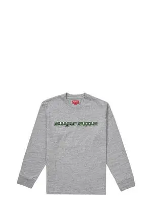 Supreme Chrome Logo Long Sleeve Top - Heather Grey