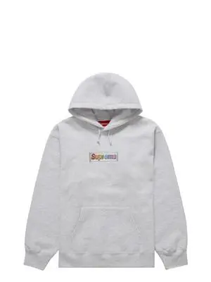Supreme Bling Box Logo Hooded Sweatshirt - Ash Grey