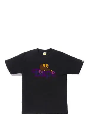 A BATHING APE Camo Milo On Tee Shirt - Black/purple