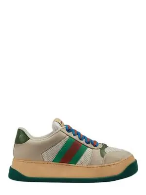 Gucci Screener Web Sneakers - Beige/green/red