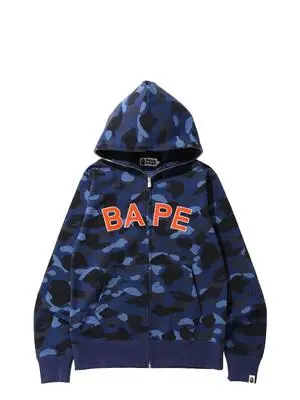 A BATHING APE Camo Full-zip Hoodie - Navy Blue