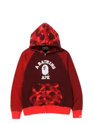 BAPE Camo Relaxed Fit Full Zip Hoodie - Red