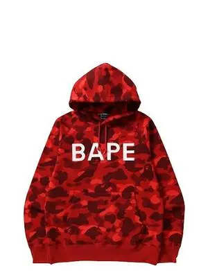 A BATHING APE Camo Pullover Hoodie - Red