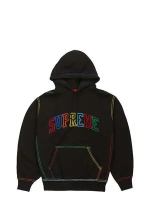 Supreme Big Stitch Hooded Sweatshirt - Black