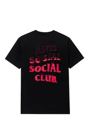 ANTI SOCIAL SOCIAL CLUB A Fire Inside Pink Flame Tee Shirt - Black