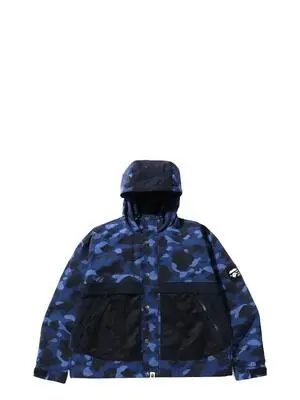 A BATHING APE Camo Relaxed Fit Hoodie Jacket - Navy Blue