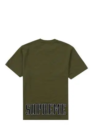 Supreme Contrast Appliqué Short Sleeve Top Olive