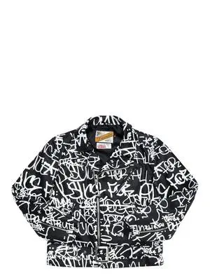 Supreme Comme Des Garcons Shirt Schott Painted Perfecto Leather Jacket - Black