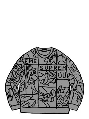 Supreme Cartoon Sweater - Black