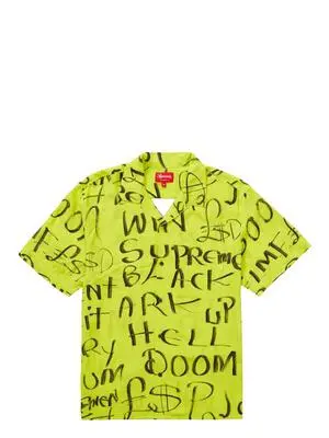 Supreme Black Ark Rayon Short Sleeve Shirt - Fluorescent Yellow