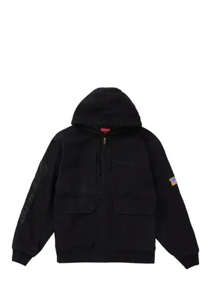 Supreme Canvas Hooded Work Jacket - Black