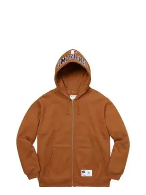 Supreme Champion Arc Logo Zip Up Sweat - Brown