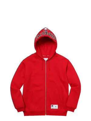 Supreme Champion Arc Logo Zip Up Sweat - Red