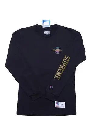 Supreme Champion Stacked C Long Sleeve Tee Shirt - Black