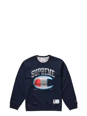 Supreme Champion Chrome Crewneck Sweatshirt - Navy Blue