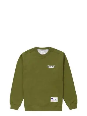 Supreme Champion 3d Metallic Crewneck Sweatshirt - Olive