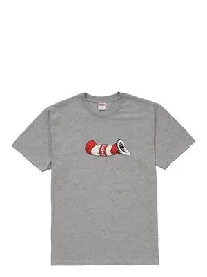 Supreme Cat In The Hat Tee Shirt Heather Grey