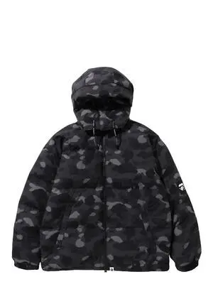 A BATHING APE Camo Relaxed Fit Down Jacket - Black