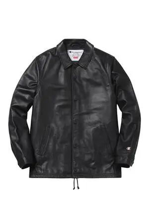 Supreme Champion Leather Coaches Jacket - Black