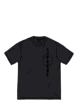 Supreme Contrast Stitch Pocket Tee Shirt Black