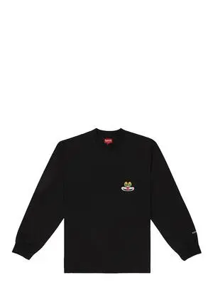 Supreme Cat Long Sleeve Pocket Tee Shirt - Black